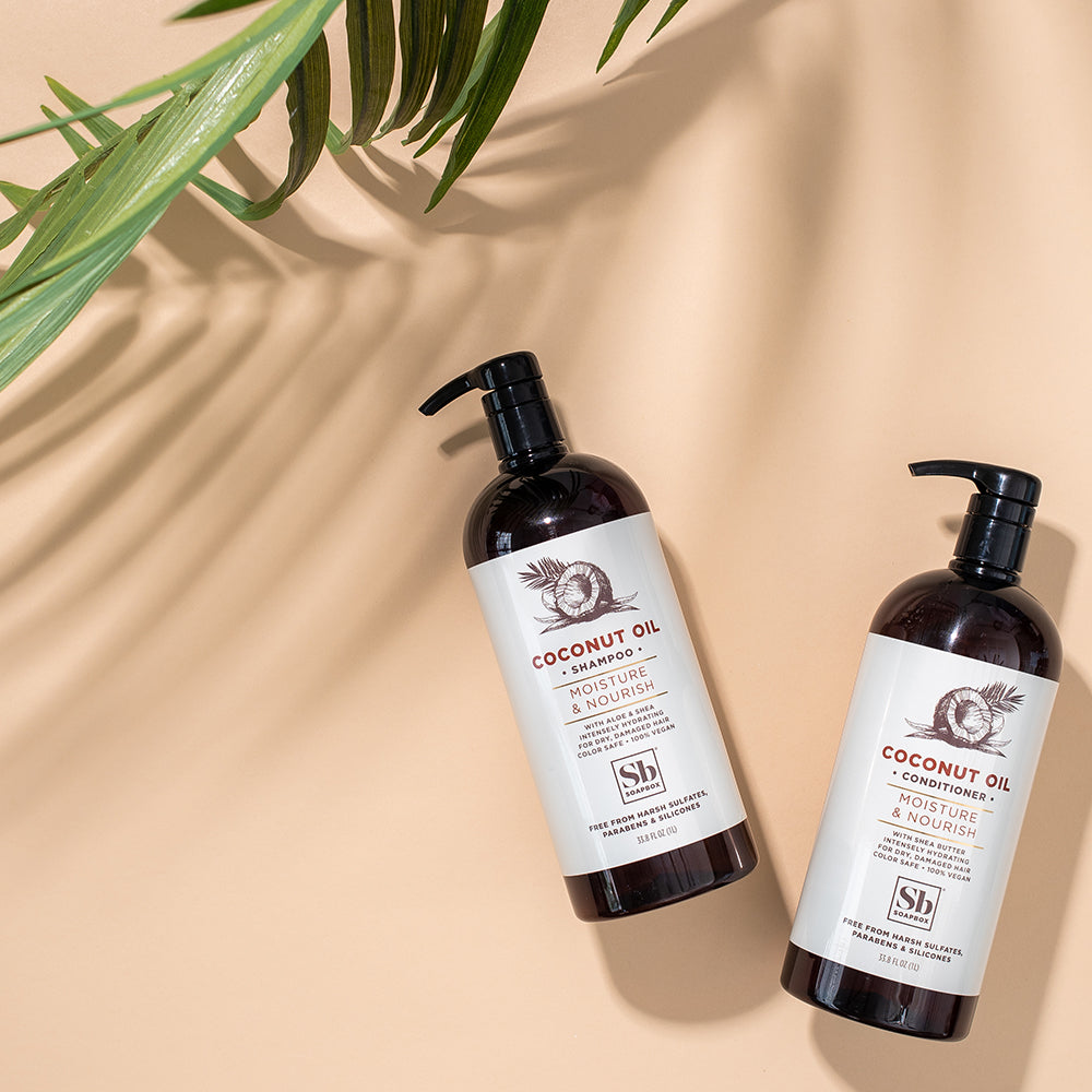 Coconut & Shea Deep Moisture Shampoo + Conditioner Set - 1 Liter — Soapbox