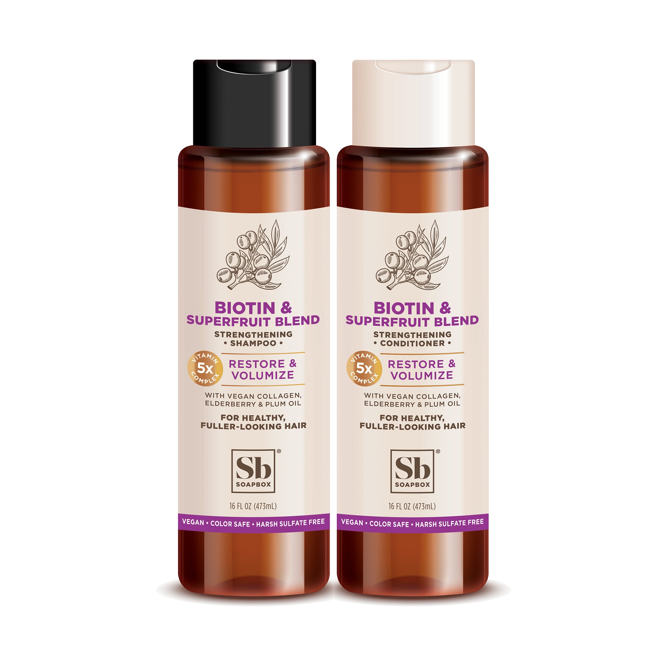 Biotin & Superfruit Volumizing Shampoo + Conditioner Set — Soapbox