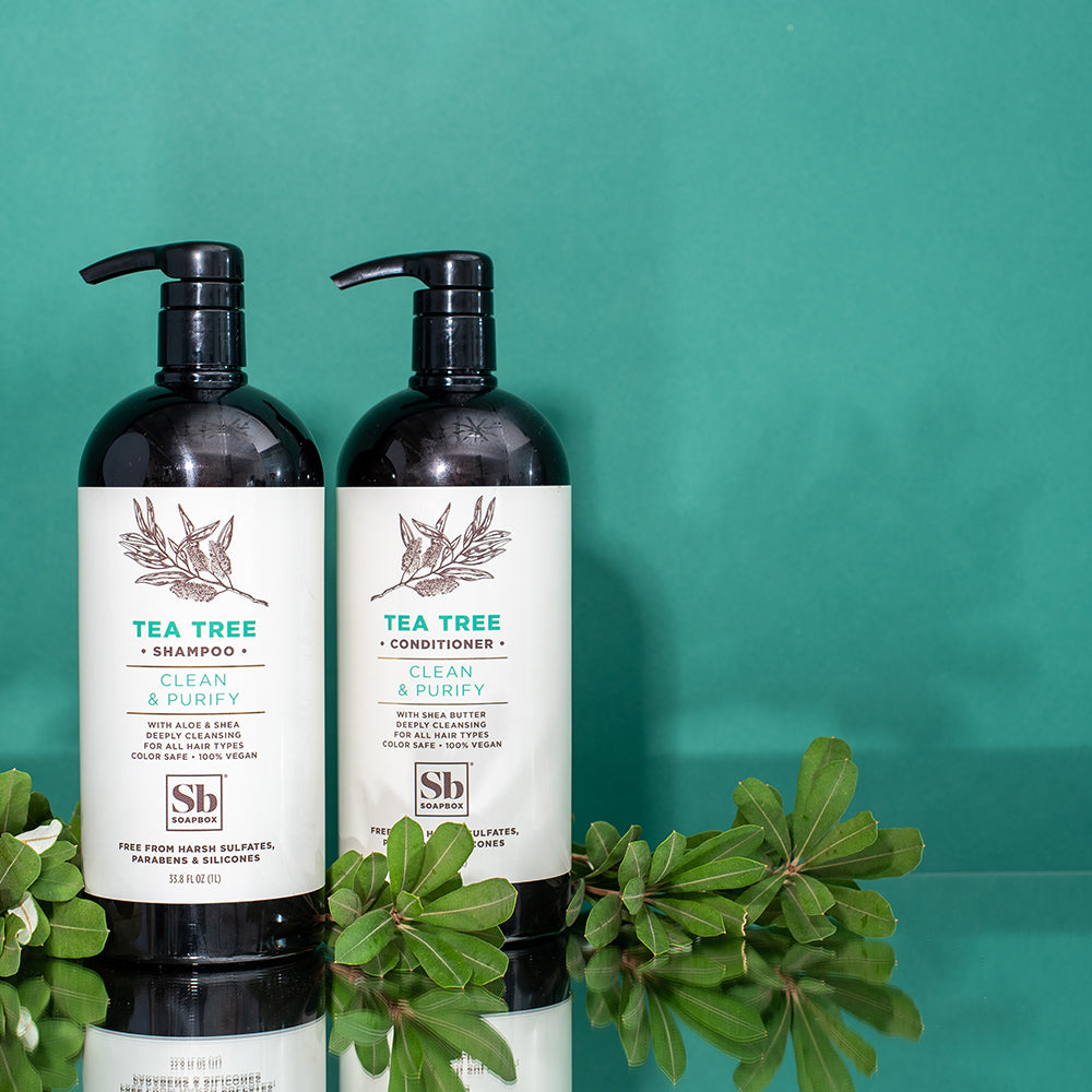 Tea Tree & Mint Scalp Balancing Shampoo + Conditioner Set - 1 Liter ...